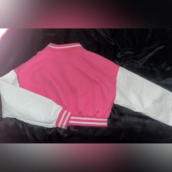 Jackets & Coats | Cropped Pink Varsity Jacket | Poshmark